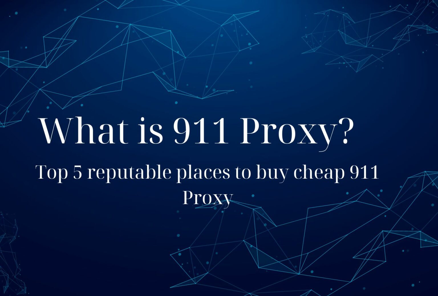 Top 5 reputable places to buy cheap 911 Proxy